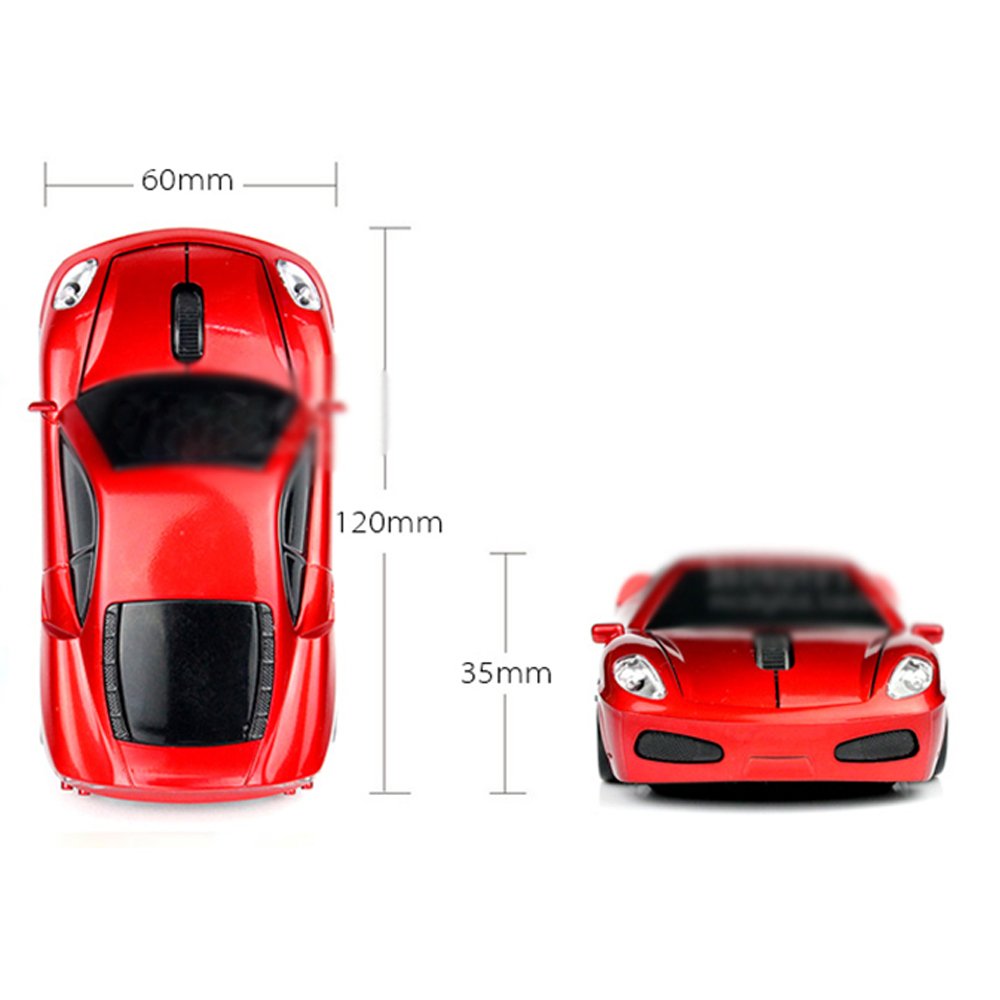 MGbeauty Sport Car Shape Computer Mice 2.4ghz Wireless Mouse 1600dpi Optical Gaming Mice (Red)