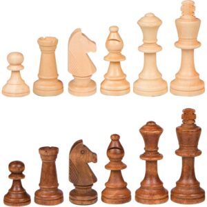 gugertree wood weighted chess pieces with 3.5 inch king, pieces only, no board