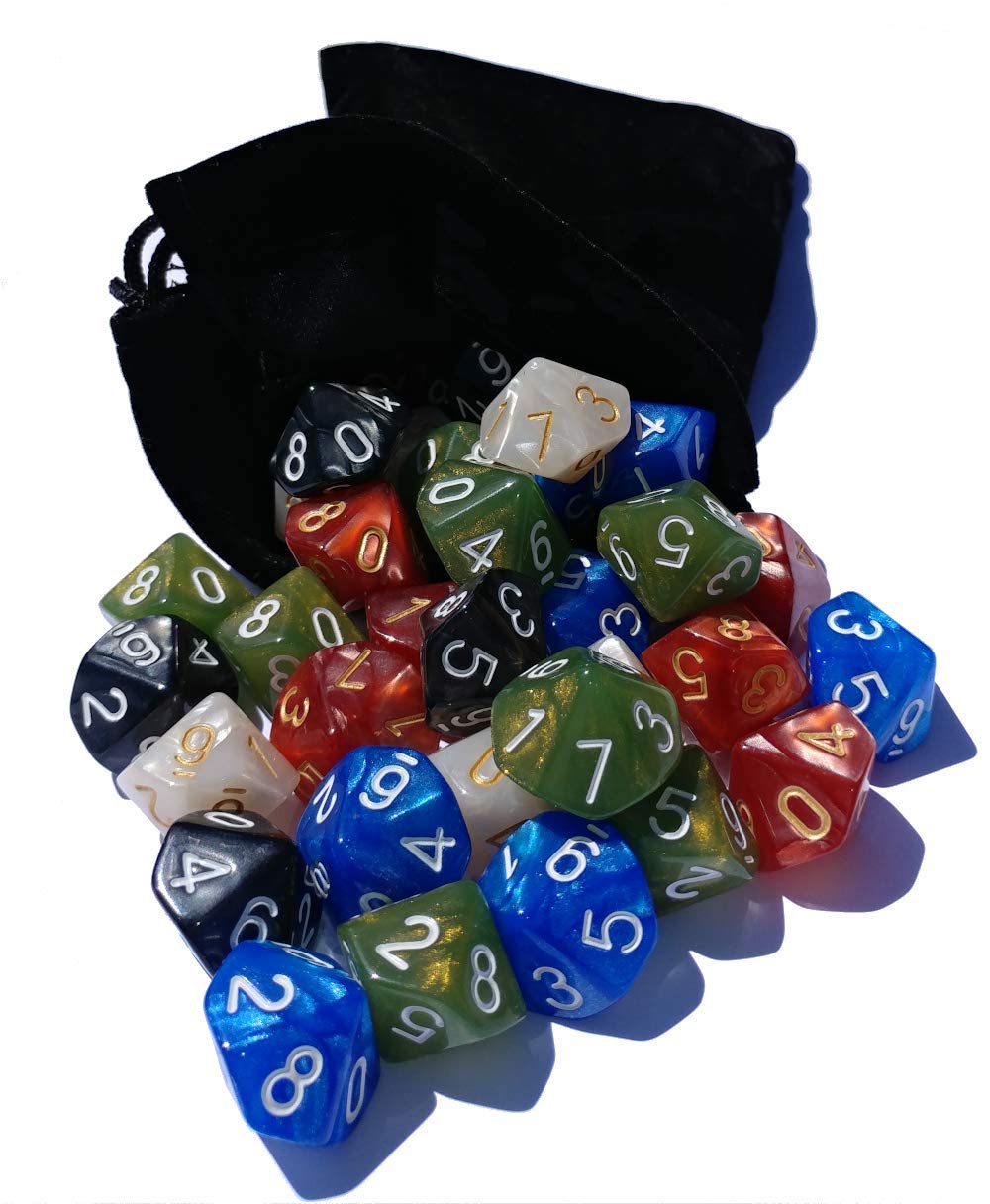 50 10-Sided Dice | 5 Sets of 10 D10