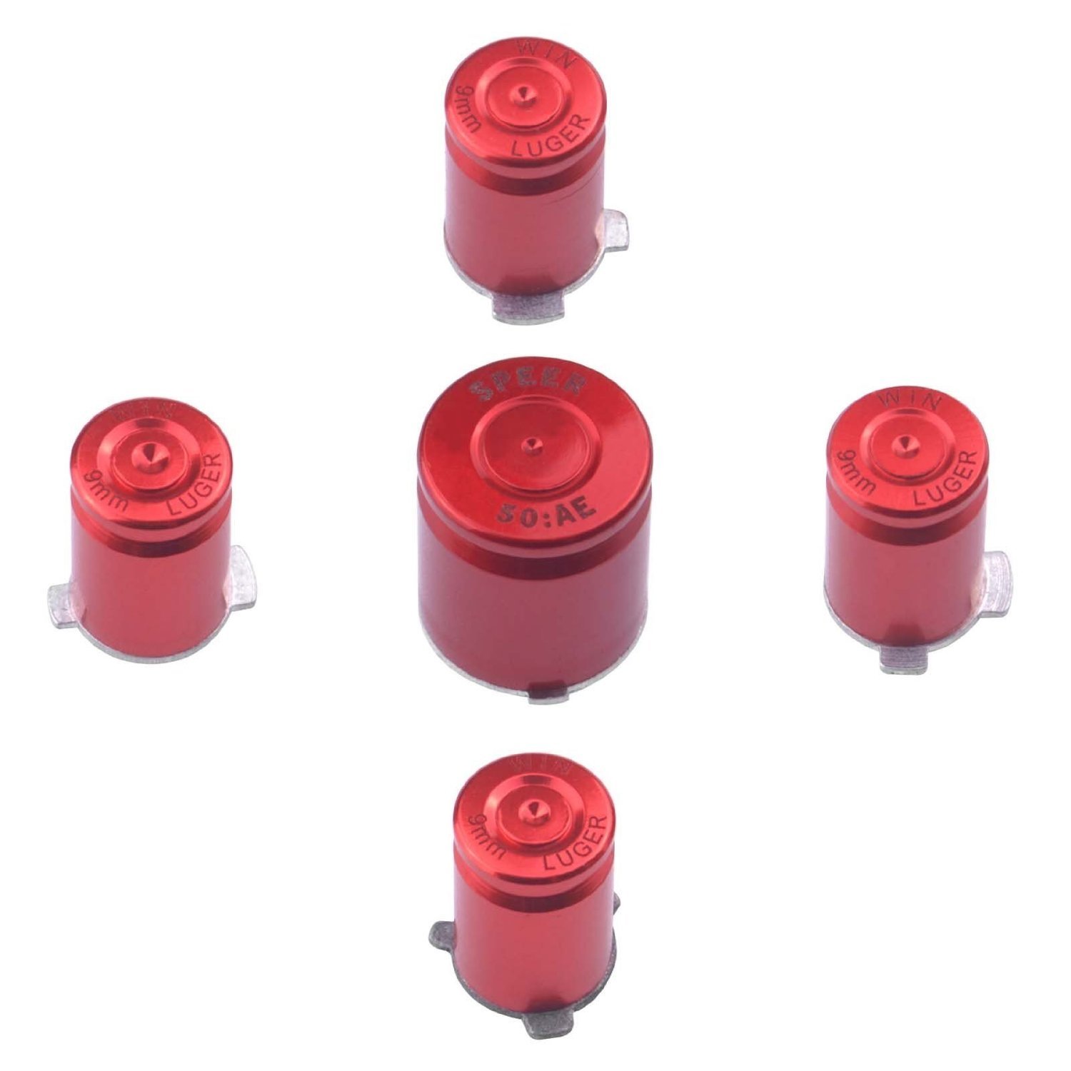 Gametown® Thumbsticks and Bullet ABXY&Guide Buttons for Xbox 360 Controllers Color Red