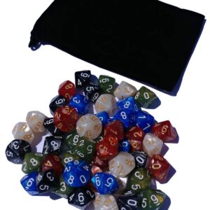 50 10-Sided Dice | 5 Sets of 10 D10