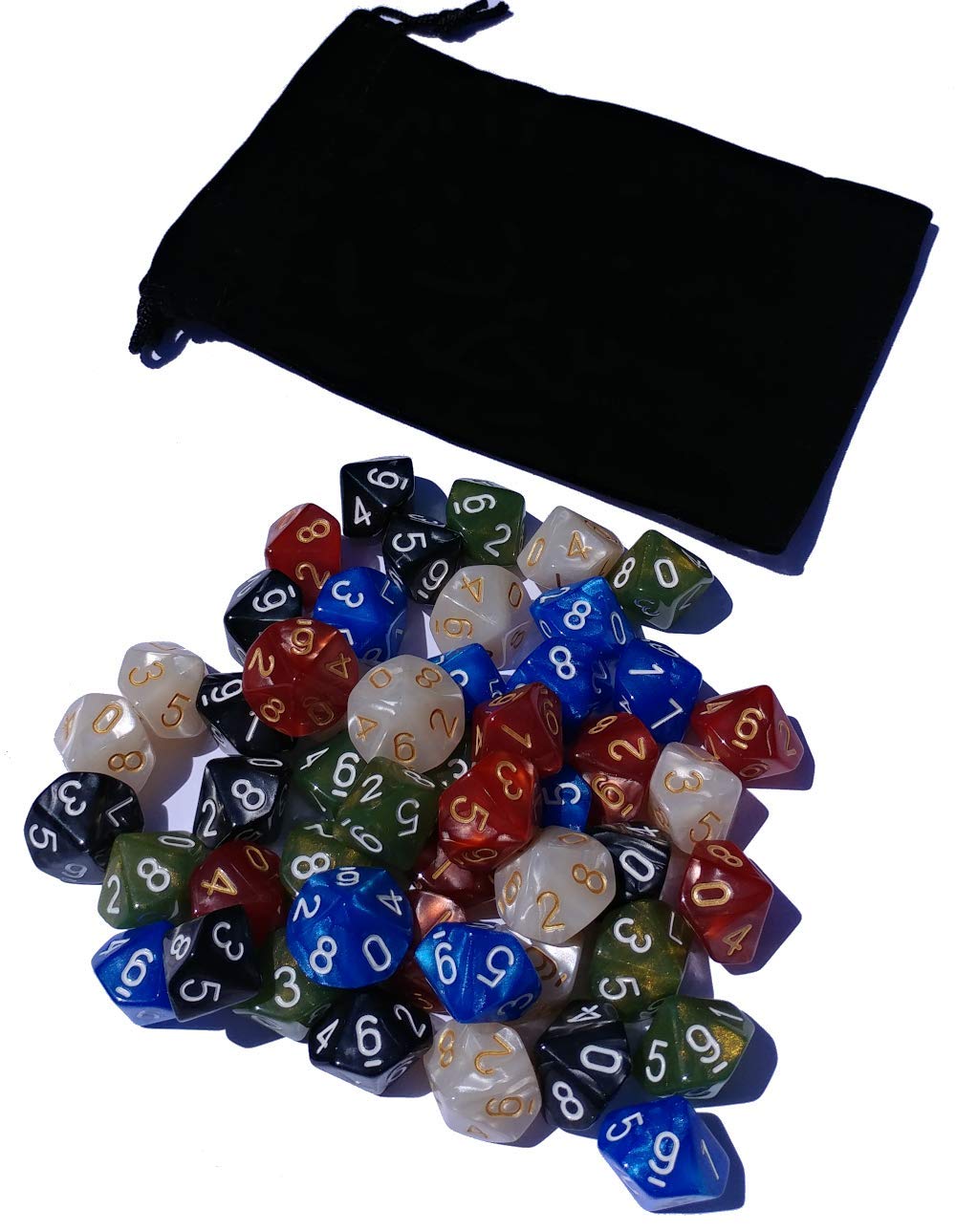 50 10-Sided Dice | 5 Sets of 10 D10