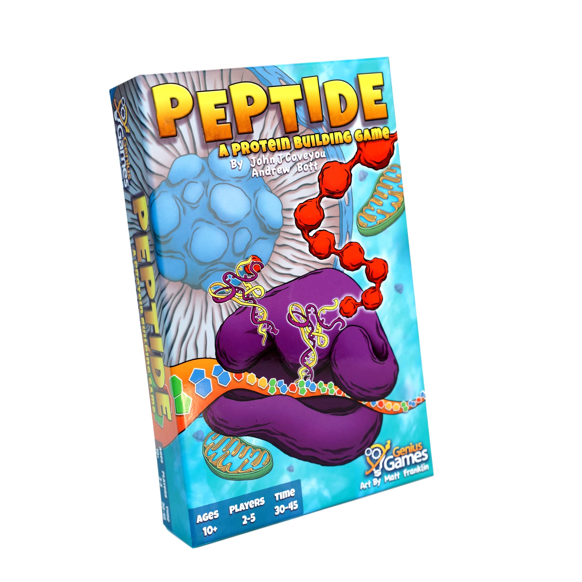 Genius Games Peptide: A Protein Building Game | A Strategy Card Game with Accurate Science for Gamers and Teachers | Teaches Amino Acids, mRNA, Organelles