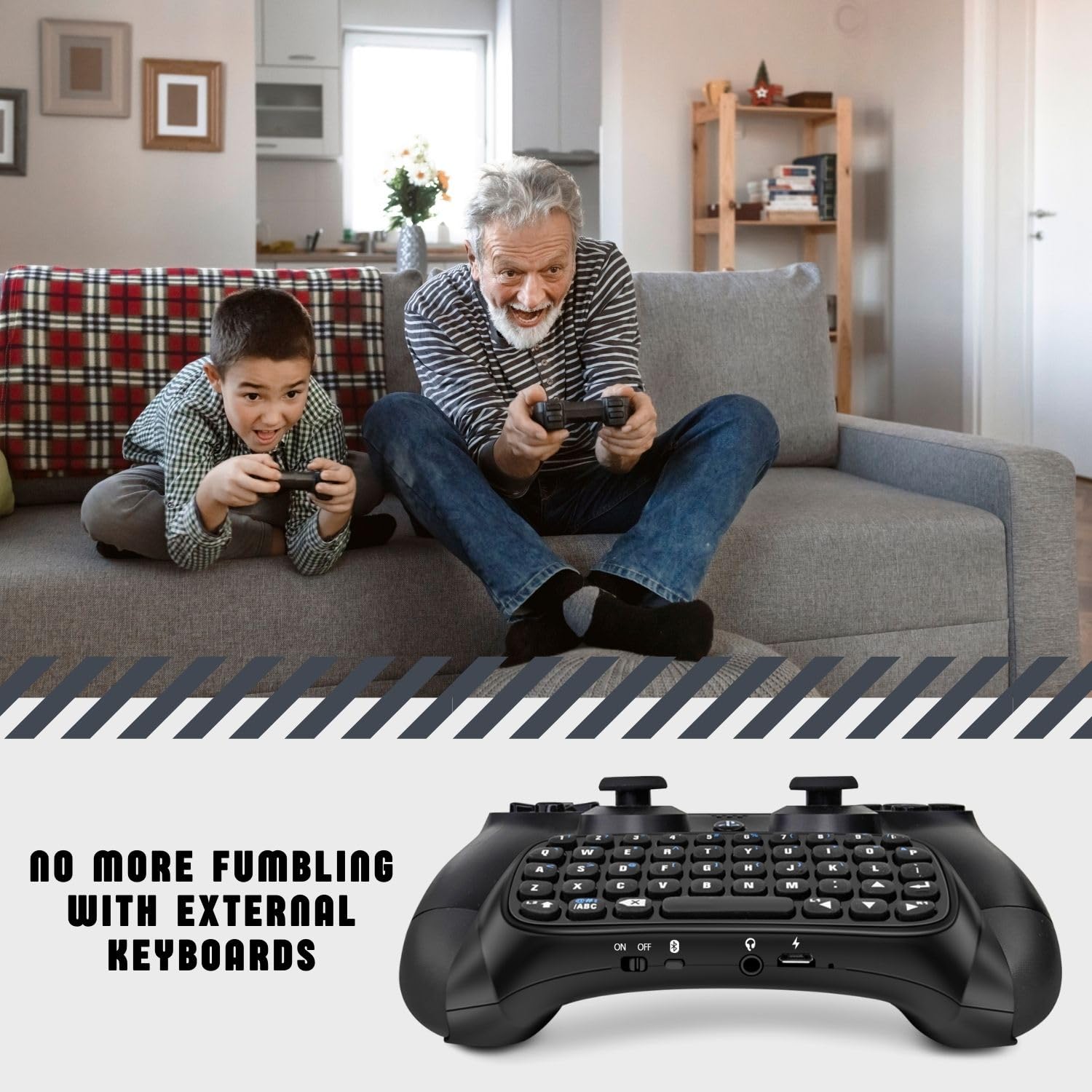 TNP PS4 Chatpad - PS4 Controller Keyboard Attachment, Compact Design - The Ultimate QWERTY Gamepad Keyboard for Playstation4, Compatible with PS4, PS4 Slim, and PS4 Pro