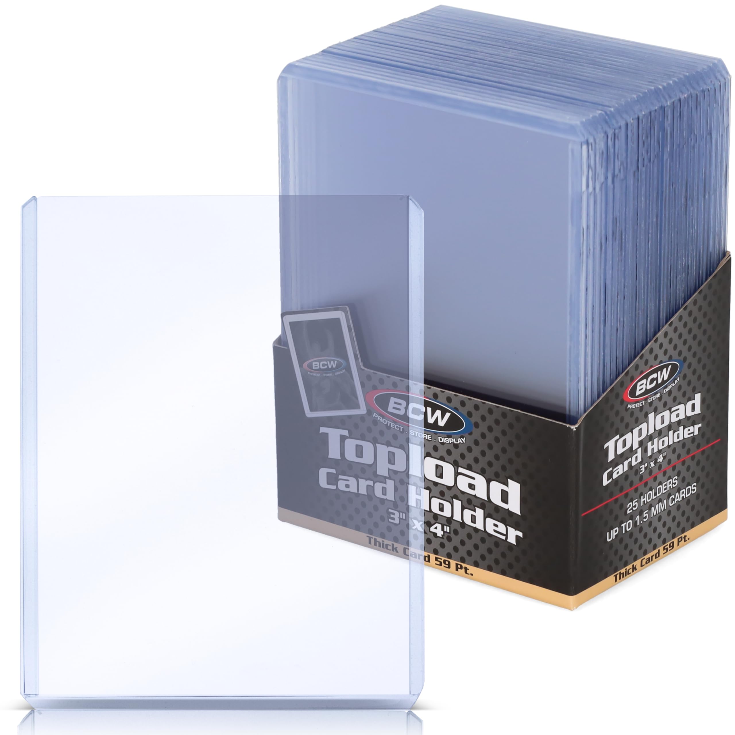 BCW Thick Card Topload Holder - 59 PT. (1 Pack) | Holds Relic, Patch, and Jersey Cards | Protective Card Holders for Collectibles and Trading Cards | Protective Rigid Plastic Display Card Holder