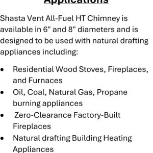 8" x 39" Class A, All Fuel, Double Wall, Insulated, Stainless Steel Chimney Pipe 8" Dia. x 39" Length