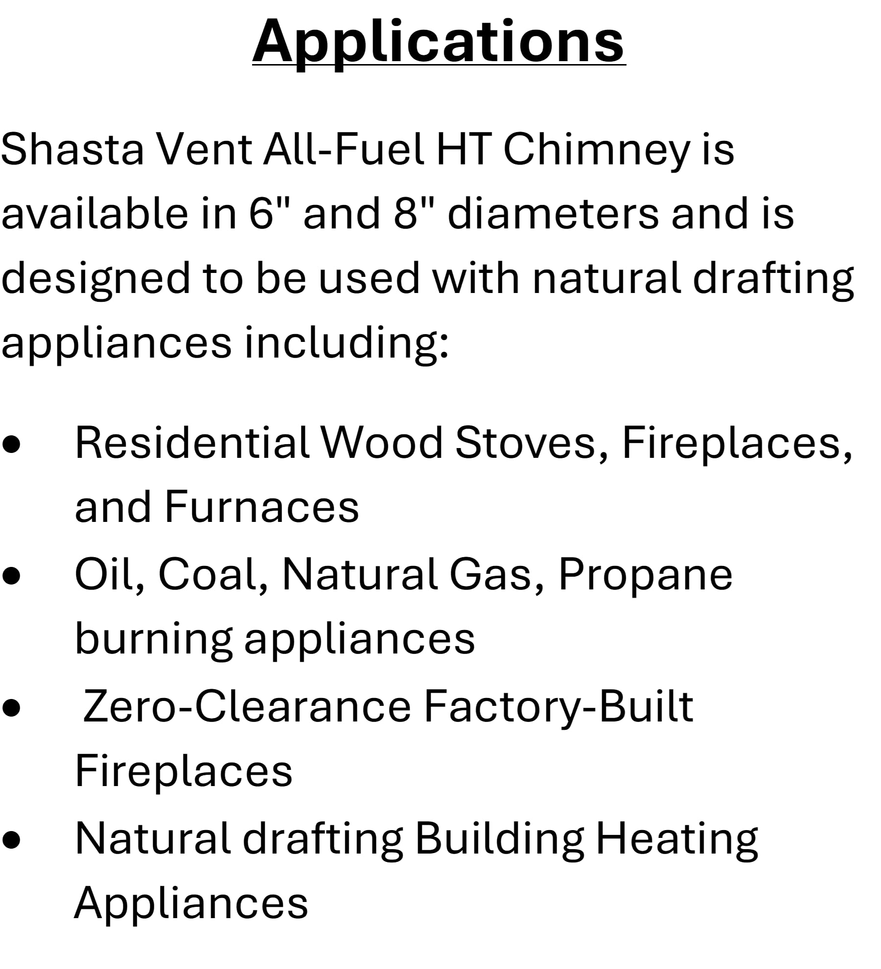 8" x 39" Class A, All Fuel, Double Wall, Insulated, Stainless Steel Chimney Pipe 8" Dia. x 39" Length