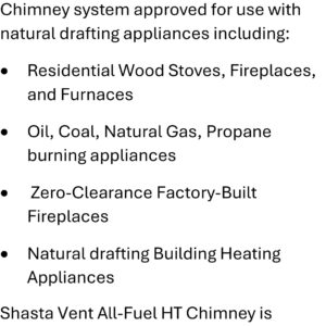 SHASTA VENT 8" x 24" Class A, All Fuel, Double Wall, Insulated, Stainless Steel Chimney Pipe 8" Dia. x 24" Length