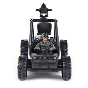 Sunny Days Entertainment Delta Attack Vehicle – Playset with Action Figure and Realistic Accessories | Military Toy Set for Kids – Elite Force, Black