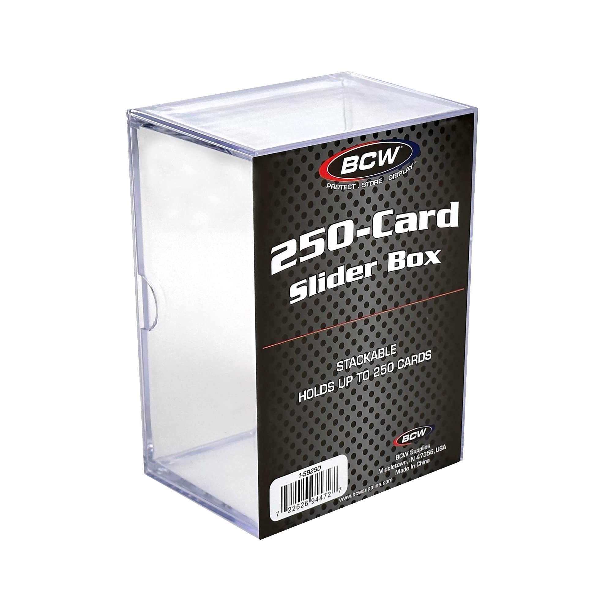 BCW Card Slider Box | Premium Trading Card Storage | Sturdy, Stackable, Crystal-Clear Design for Magic The Gathering, Football, Basketball, Baseball Card (250 Card, 1 Pack)