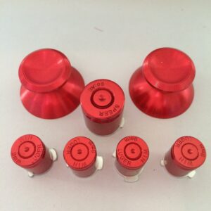 gametown® thumbsticks and bullet abxy&guide buttons for xbox 360 controllers color red