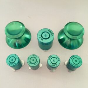 gametown® thumbsticks and bullet abxy&guide buttons for xbox 360 controllers color green