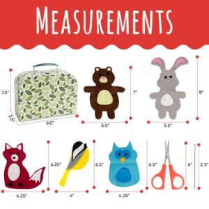 CraftLab Woodland Animals Kids Sewing Kit, Educational Beginner Arts & Crafts Gift for Boys and Girls Ages 7 to 13 DIY Learn to Sew Embroidery