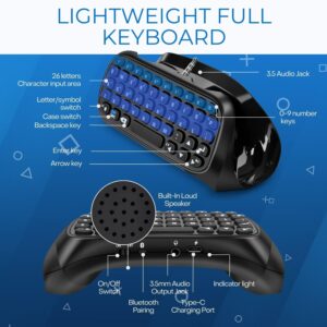 TNP PS4 Chatpad - PS4 Controller Keyboard Attachment, Compact Design - The Ultimate QWERTY Gamepad Keyboard for Playstation4, Compatible with PS4, PS4 Slim, and PS4 Pro