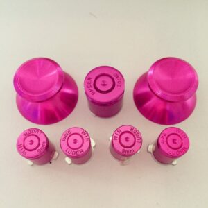 gametown® thumbsticks and bullet abxy&guide buttons for xbox 360 controllers color hot pink