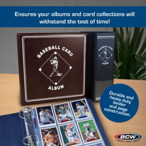 BCW Supplies Baseball 3" Album - Burgundy | Premium Durable Binder for 90 Baseball Cards Heavy-Duty D-Ring, Lasting Durability, and Classic Display | Ideal for Collectors, Storage, and Card Protection