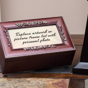 Cottage Garden Sister Always in My Heart Rosewood Finish Embossed Jewelry Music Box - Plays Tune Canon in D