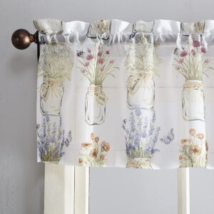 No. 918 Eve's Garden Semi-Sheer Rod Pocket Kitchen Curtain Tier Pair, 54" x 38", White