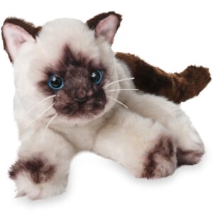 bearington cleo plush stuffed animal siamese cat, kitten 15 inch