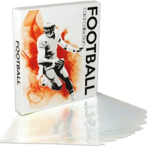 UniKeep Football Themed Trading Card Collection Binder with 20 Nine Pocket Trading Card Pages. Additional Pages Can Be Added.