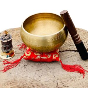 Singing Bowl Nepal-6" Tibetan Buddhist Hand Beaten Throat Chakra G Note Singing Bowl From Nepal, Release Your Inner Peace