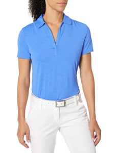 callaway women's golf short sleeve tonal stripe polo shirt, palace blue, x-large