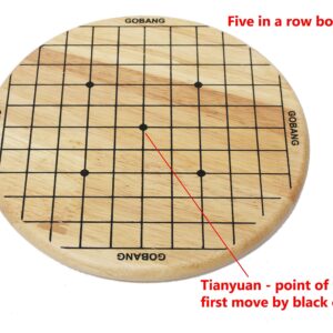 TOWO Wooden Chinese Checkers and Gobang (Five in a Row) 2 in 1 Board Game - Chinese Chequers Family Board Games for Kids and Adults- Wooden Toys for 6 Years Old