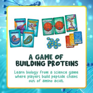 Genius Games Peptide: A Protein Building Game | A Strategy Card Game with Accurate Science for Gamers and Teachers | Teaches Amino Acids, mRNA, Organelles