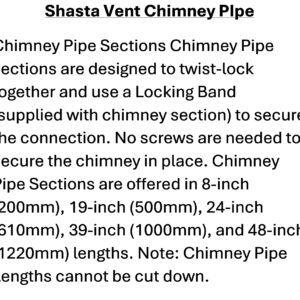 8" x 39" Class A, All Fuel, Double Wall, Insulated, Stainless Steel Chimney Pipe 8" Dia. x 39" Length