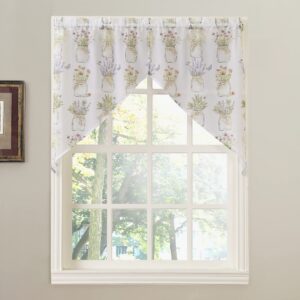 no. 918 eve's garden semi-sheer rod pocket kitchen curtain tier pair, 54" x 38", white