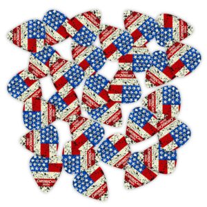 chromacast cc-dp-usa-73-30pk delrin usa flag guitar picks .73mm, 30 pack, medium