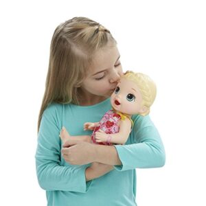 Baby Alive Super Snacks Snackin’ Lily Baby: Blonde Baby Doll That Eats, with Reusable Doll Food, Spoon and 3 Accessories, Doll for 3-Year-Old Girls and Boys and Up (Amazon Exclusive),Pink,Medium