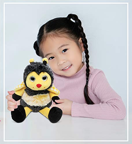 DolliBu Sitting Bee Plush - Super Soft Bee Insect Stuffed Animal, Cute Realistic Stuffed Animal Bee Plush Toy for Boys and Girls, Adorable Insect Plush Bee Gift for Baby, Kids, and Adults - 7 Inches