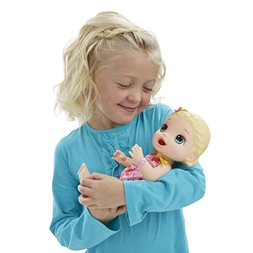 Baby Alive Super Snacks Snackin’ Lily Baby: Blonde Baby Doll That Eats, with Reusable Doll Food, Spoon and 3 Accessories, Doll for 3-Year-Old Girls and Boys and Up (Amazon Exclusive),Pink,Medium