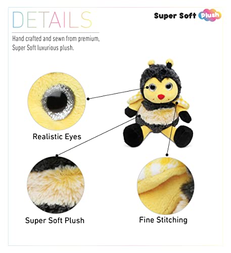 DolliBu Sitting Bee Plush - Super Soft Bee Insect Stuffed Animal, Cute Realistic Stuffed Animal Bee Plush Toy for Boys and Girls, Adorable Insect Plush Bee Gift for Baby, Kids, and Adults - 7 Inches