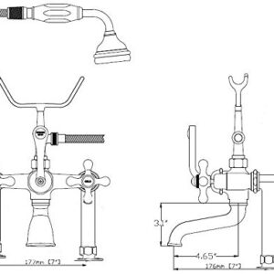 The Tub Connection 67" Acrylic Slipper Clawfoot Tub & Oil Rubbed Bronze Complete Deck Mount Plumbing Package- "Miller"