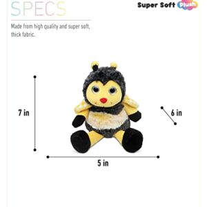 DolliBu Sitting Bee Plush - Super Soft Bee Insect Stuffed Animal, Cute Realistic Stuffed Animal Bee Plush Toy for Boys and Girls, Adorable Insect Plush Bee Gift for Baby, Kids, and Adults - 7 Inches