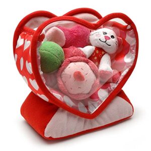 Baby's First Valentine's Day Gift - Deluxe Toy Set with 4 Sensory Toys (Cat, Heart, Flower, Cupcake) for Babies and Toddlers - Sweet Valentine's Gift for Baby Girls and Baby Boys by Genius Baby Toys