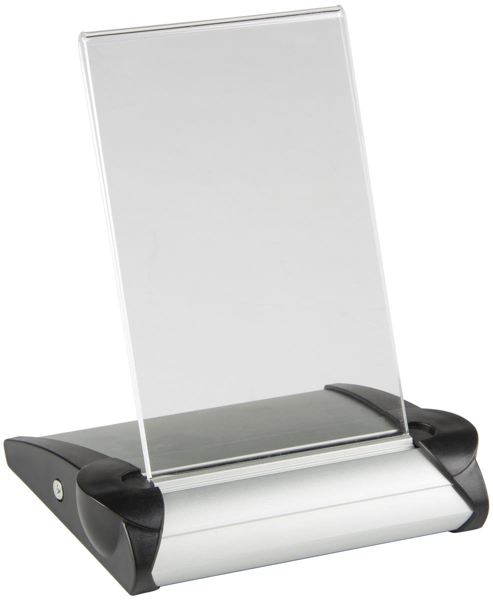 Displays2go Slanted Tabletop Sign Holder, Set of 4, 4" x 6", Adjustable Angles (RJ46P)