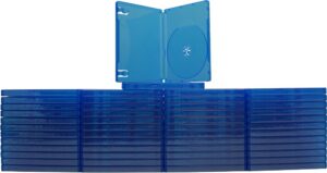 square deal recordings & supplies (25) blue game cases - compatible with playstation 4 - 1 disc capacity - 14mm - #vgbr14ps4bl