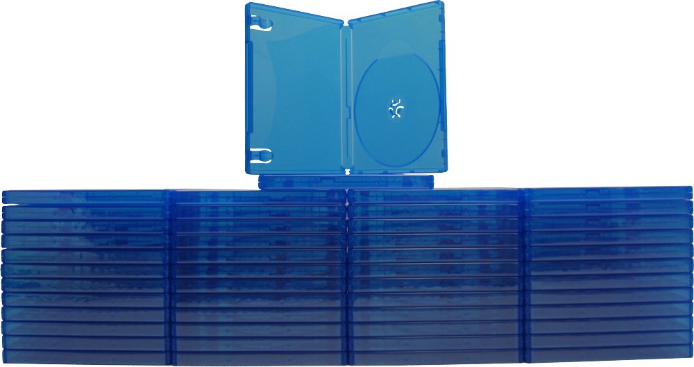 Square Deal Recordings & Supplies (25) Blue Game Cases - Compatible With Playstation 4 - 1 Disc Capacity - 14mm - #VGBR14PS4BL