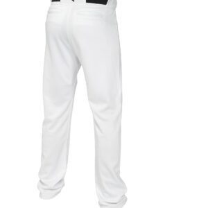 Easton MAKO II Baseball Pant | Full Length/Semi-Relaxed Fit | Adult Sizes | Solid & Piped Options, White, Medium