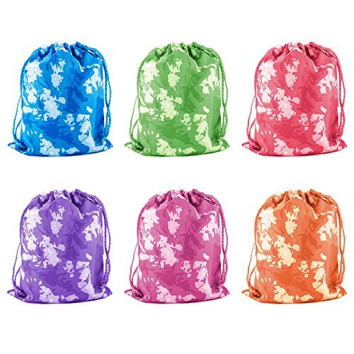 Super Z Outlet Tie-Dye Camouflage Drawstring Bags Party Favors, Arts & Crafts Activity 7"x10" (12)