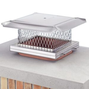 homesaver pro 8" x 8" ss single-flue chimney cap 3/4" mesh