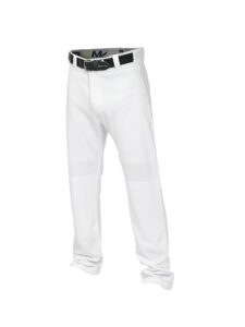 easton mako ii baseball pant | full length/semi-relaxed fit | adult sizes | solid & piped options, white, medium