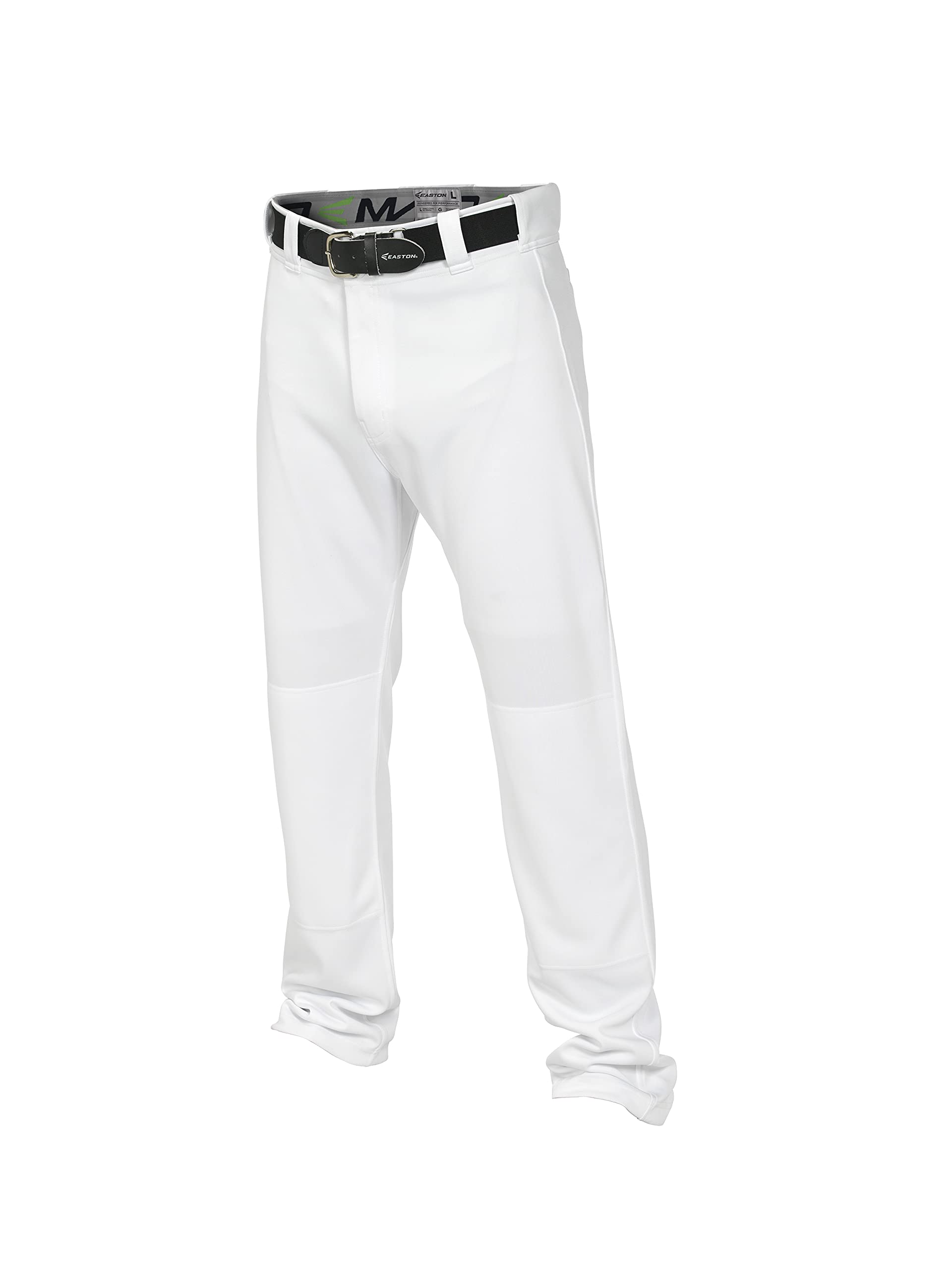 Easton MAKO II Baseball Pant | Full Length/Semi-Relaxed Fit | Adult Sizes | Solid & Piped Options, White, Medium