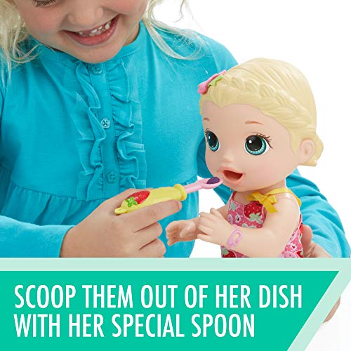 Baby Alive Super Snacks Snackin’ Lily Baby: Blonde Baby Doll That Eats, with Reusable Doll Food, Spoon and 3 Accessories, Doll for 3-Year-Old Girls and Boys and Up (Amazon Exclusive),Pink,Medium