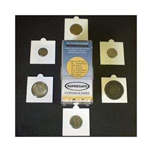 50 2x2 self-adhesive cardboard coin holders mix sizes