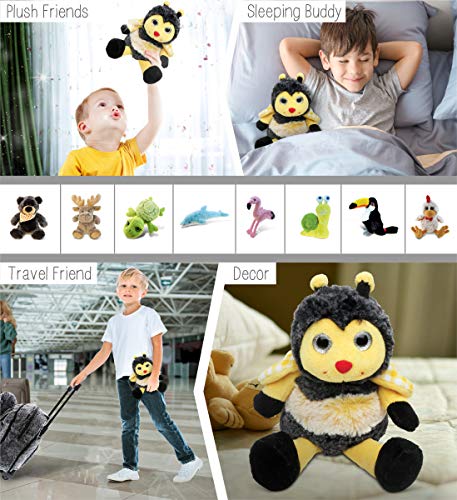 DolliBu Sitting Bee Plush - Super Soft Bee Insect Stuffed Animal, Cute Realistic Stuffed Animal Bee Plush Toy for Boys and Girls, Adorable Insect Plush Bee Gift for Baby, Kids, and Adults - 7 Inches