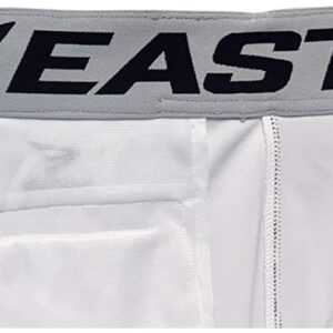 Easton MAKO II Baseball Pant | Full Length/Semi-Relaxed Fit | Adult Sizes | Solid & Piped Options, White, Medium